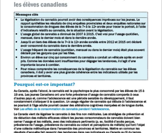 Tendances dans l’usage de drogue des élèves | Centre canadien sur les ...